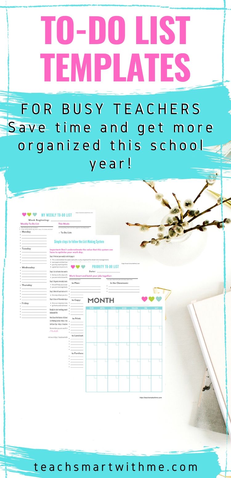 Free To-Do List Templates for Busy Teachers - TEACH SMART with me